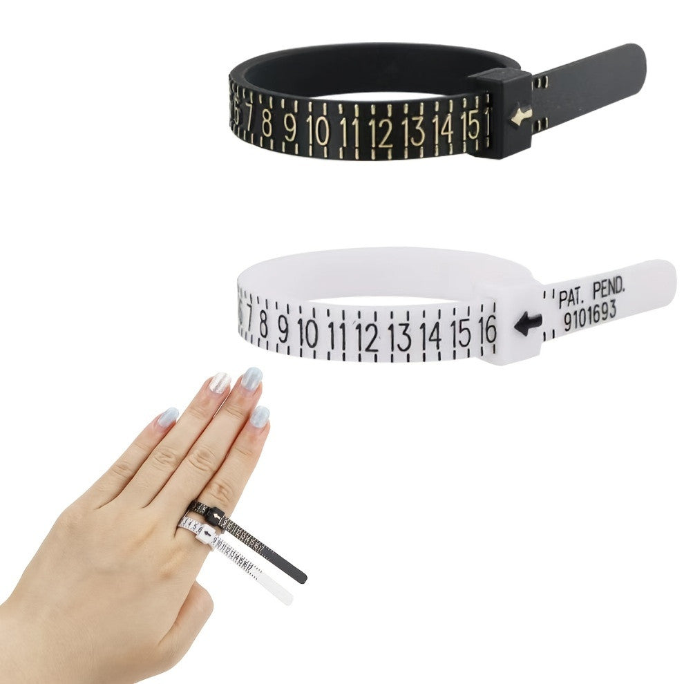 Plastic Ring Sizer Measuring Set Gauge Measure Tool Finger Measurer ...