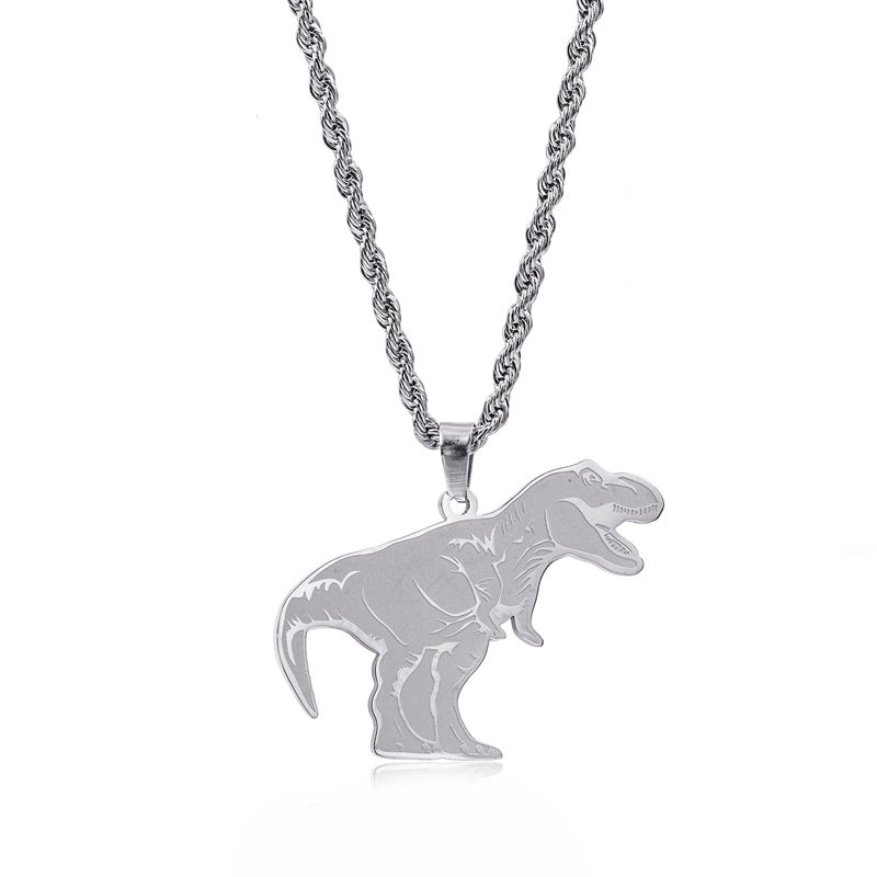 Stainless Steel Men's Hip Hop T-Rex Dinosaur Pendant Necklace – BLING QUEEN