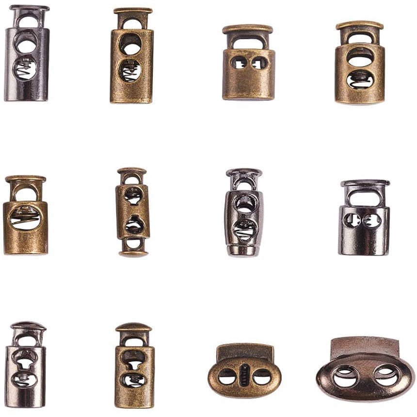 24pcs Alloy Toggle Stoppers Spring Loaded Stop Sliding Cord Fastener ...