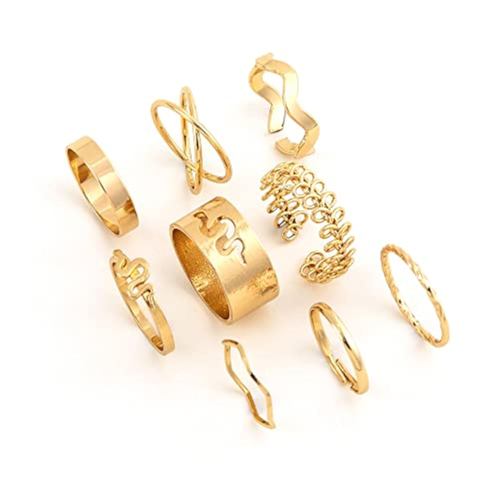 Metal Boho Midi Finger Rings Set of 9 – Bling Queen