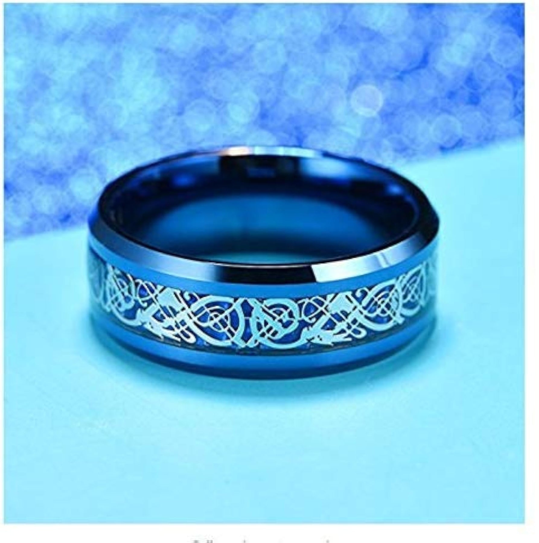 Stainless Steel Dragon Celtic Finger Rings - Pack of 2 - Blue Combo ...