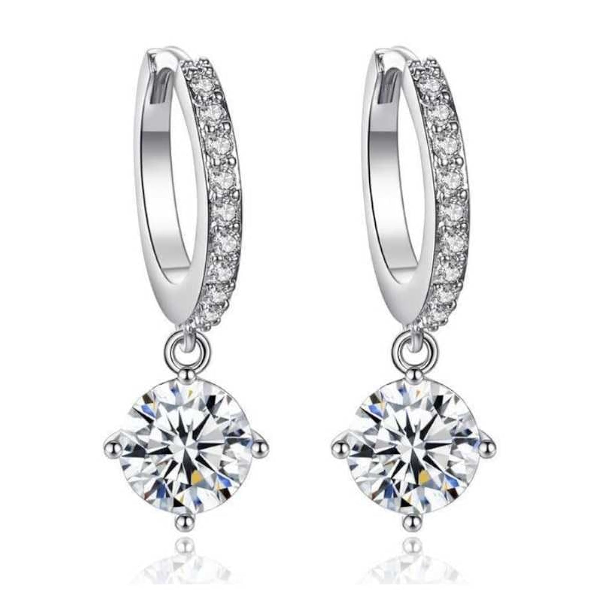 Bling Queen CZ Square Drop Earrings, Huggie Hoop Closure – BLING QUEEN