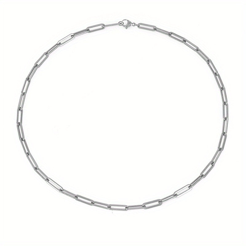 Stainless Steel Paperclip Chain Necklace for Women – BLING QUEEN
