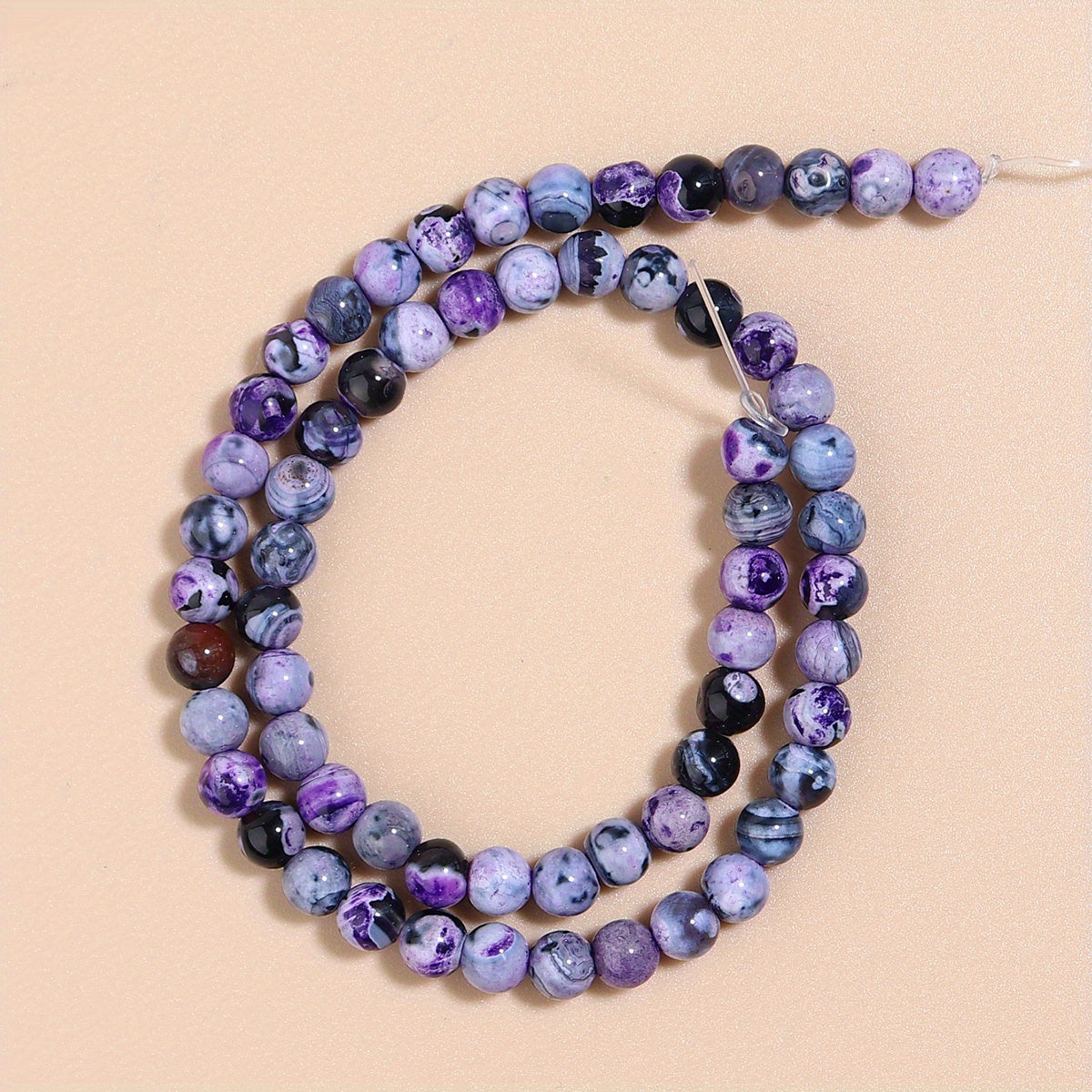 Purple Fire Dragon Agates Round Loose Spacer Beads 15'' 6 8 10mm ...