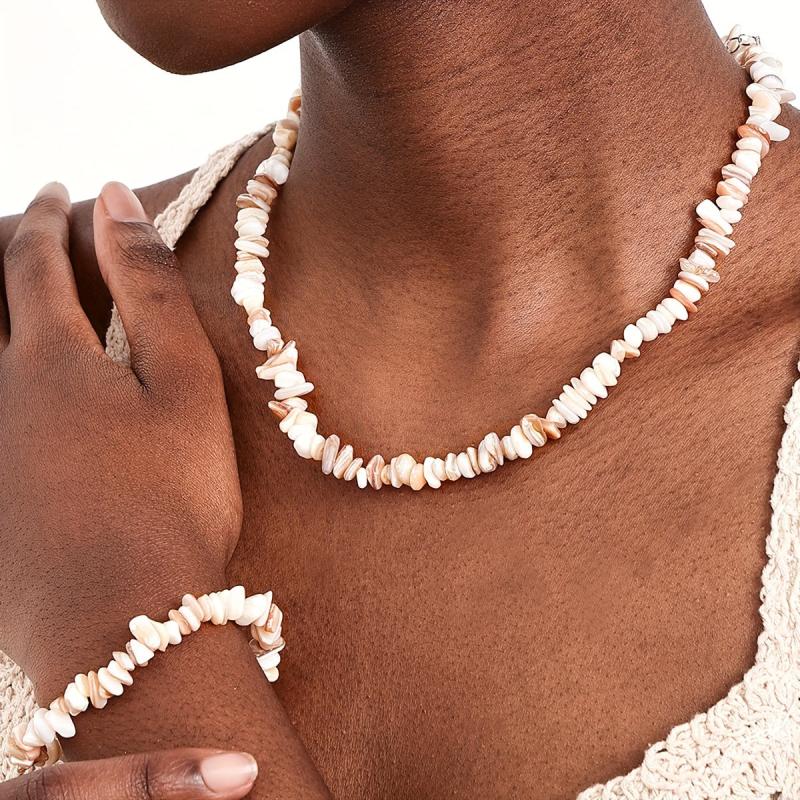 Natural Stone Bead Necklace and Bracelet Set – BLING QUEEN