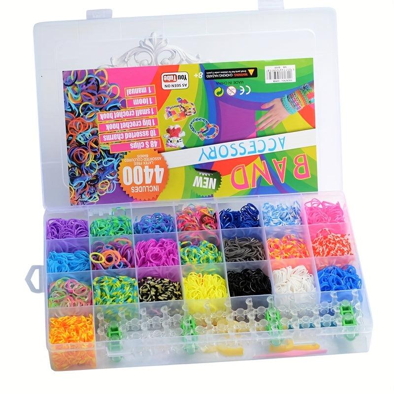 4400 Braided Rubber Band Set 21 Colors DIY Replenishment with Storage ...