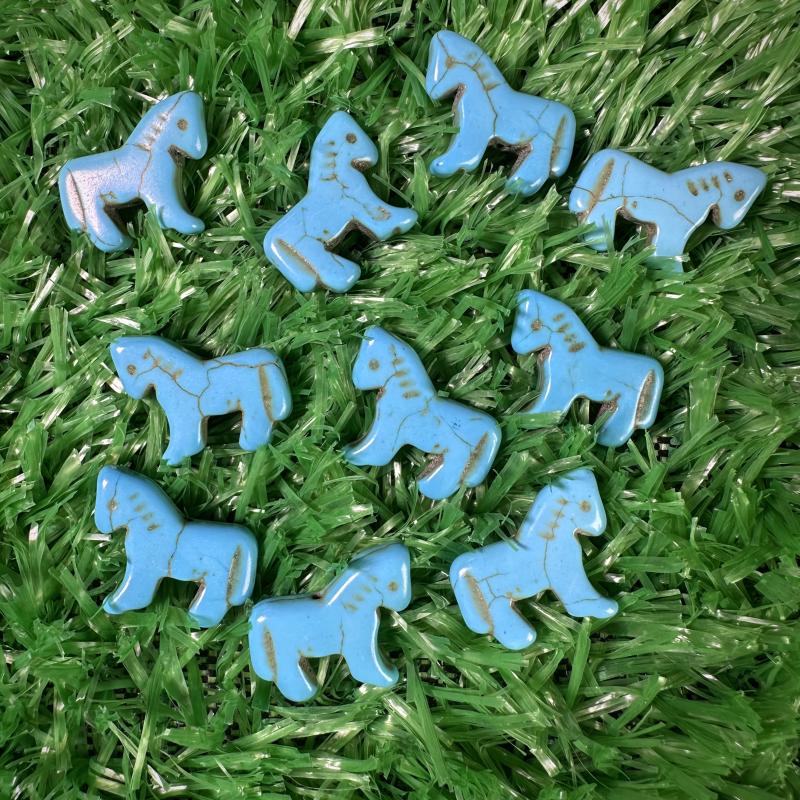 20pcs Turquoise Natural Stone Pony Shape for Jewelry Making and Home ...