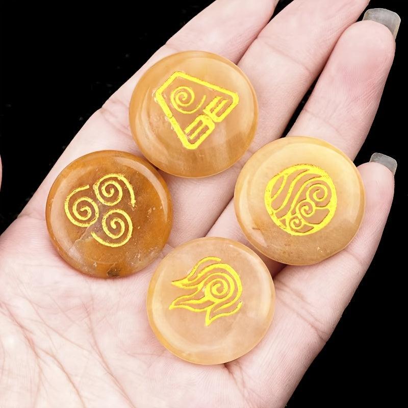 Earth Gas Water Fire Talisman Crystal Agate Ancient Greek 4 Elements ...