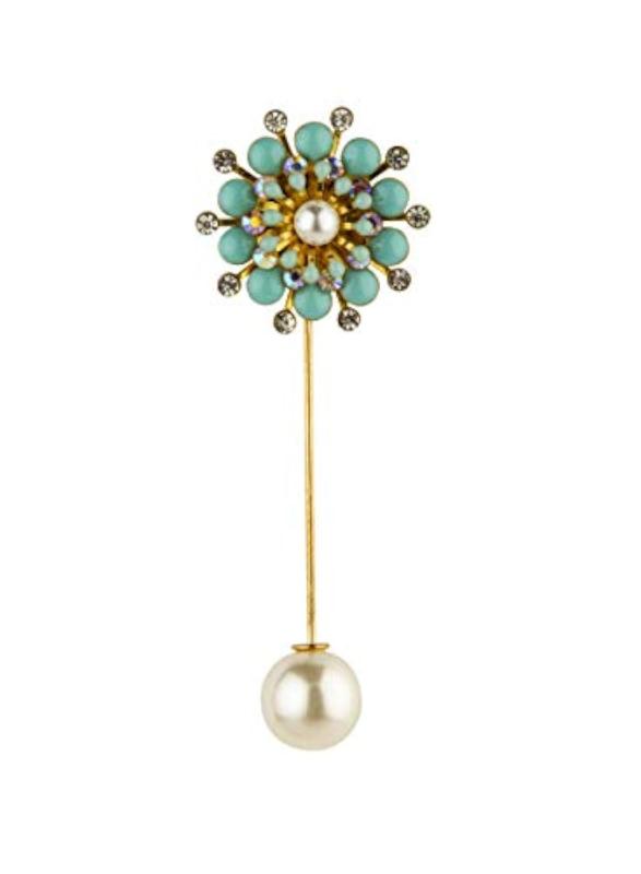 Flower Lapel Pin with Pearl Detailing – BLING QUEEN