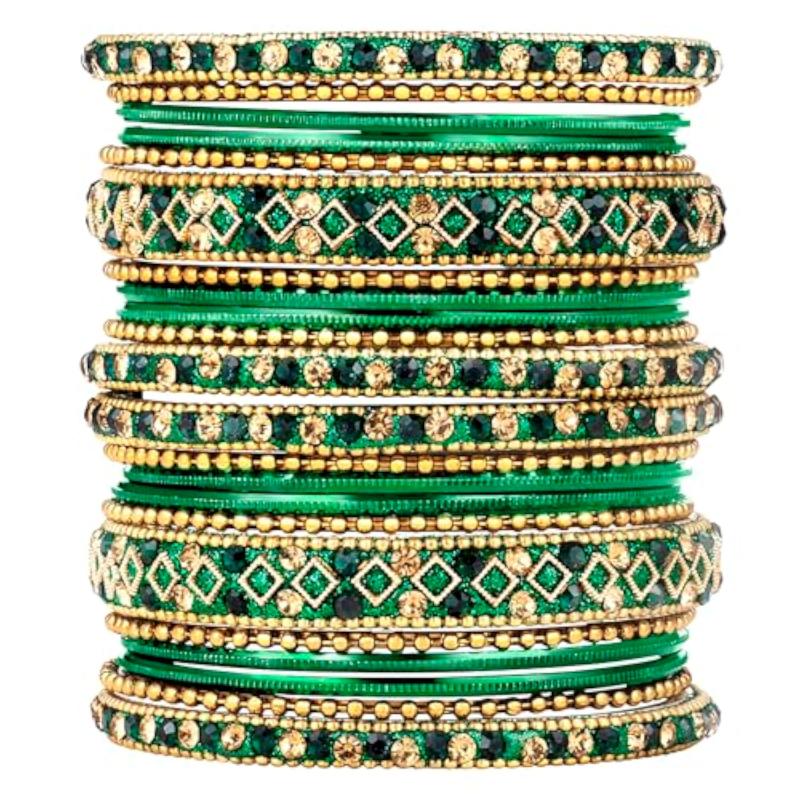 Indian Bridal Metal Chura Chuda Bangle Set for Wedding (Size - 2.6 ...