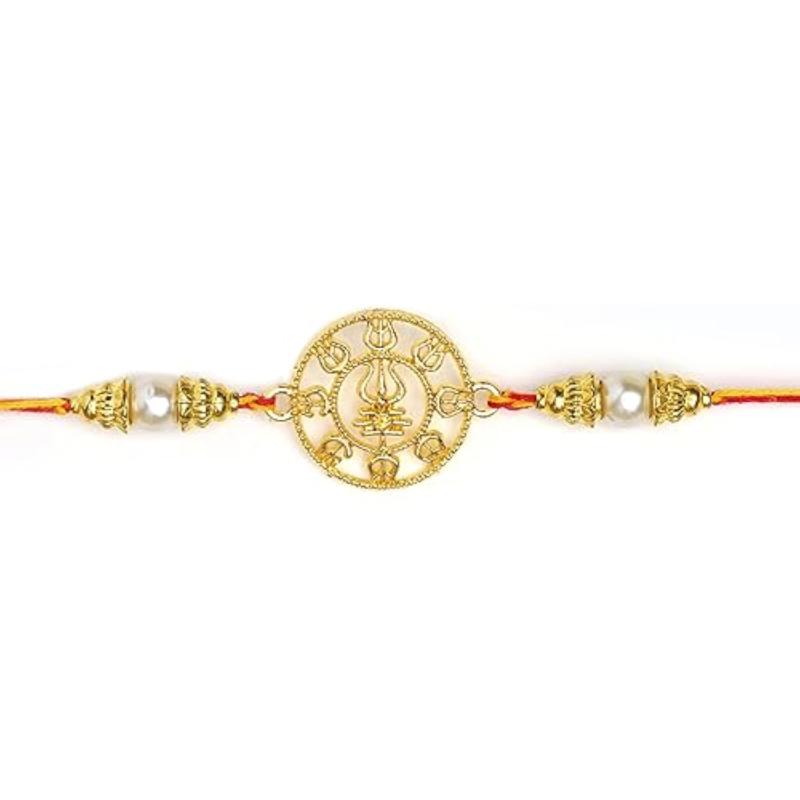 Metallic Trishul Deity Inspi Rakhi for Brother with Roli Kumkum – BLING ...