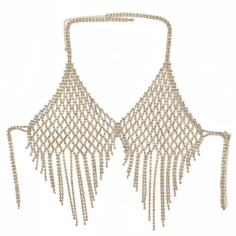 Copper Bra with Rhinestones - Fringed Design – BLING QUEEN